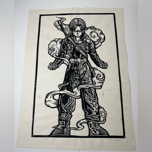 Brian Reedy | Art | Trunks Dragon Ball Z Block Print By Brian Reedy ...